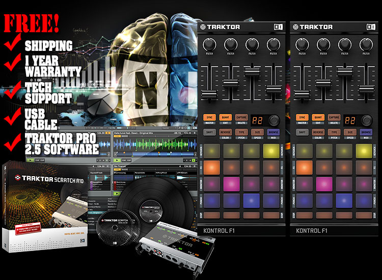 Traktor Native Instruments Two F1 Scratch A10 Combo | DJ Controllers ...
