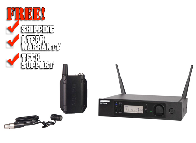 Shure GLX-D14/85 Digital Wireless WL185 Lavalier Microphone System, Band Z2 (2.4 GHz), Blemished ...