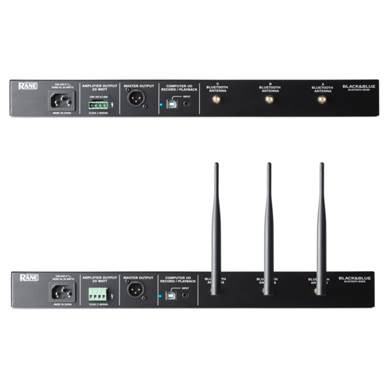 Rane Commercial Black & Blue Rackmount Bluetooth Mixer and Amplifier ...