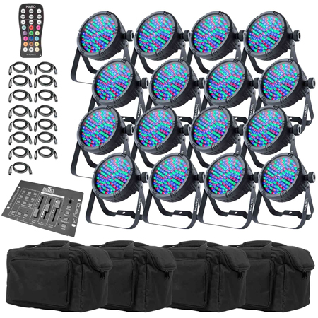 (16) Marq Lighting Colormax Slimpar Style Par56 lights Package | DJ ...
