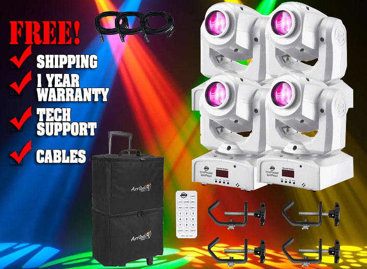 American DJ Inno Pocket Spot Pearl in White w/Cables | Light Packages ...