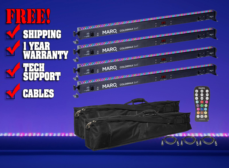 (4) Marq Lighting Colormax Bat Lightweight Indoor LED Linear Wash ...