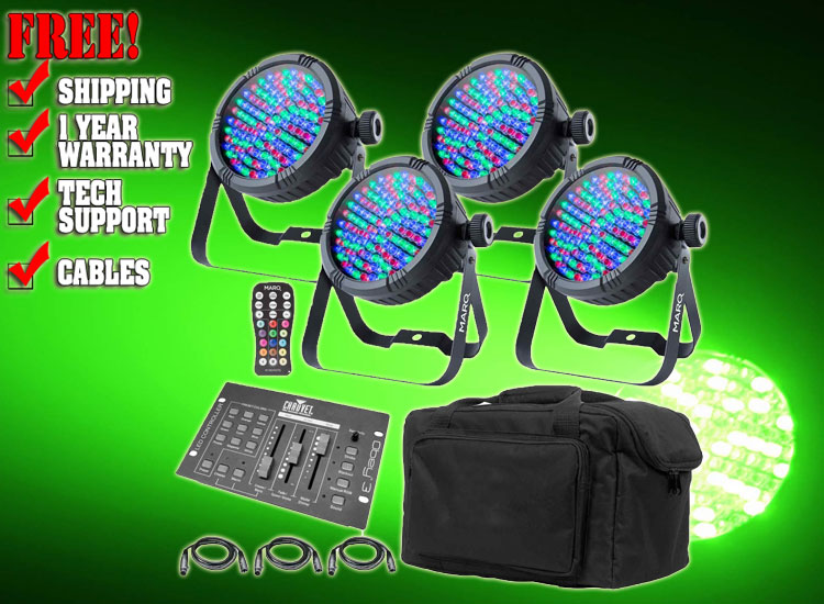 (4) Marq Lighting Colormax SlimPar 56 LED Wash Lights Package | DJ ...