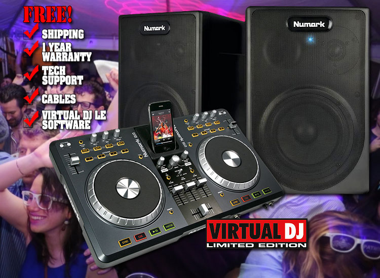 Numark Digi On The Go Pack - Complete DJ System with Numark iDJ3 Digital Controller and two ...