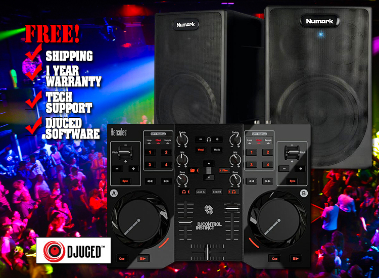 Spintrix Pack - Complete DJ System with Hercules DJ Instinct Controller ...